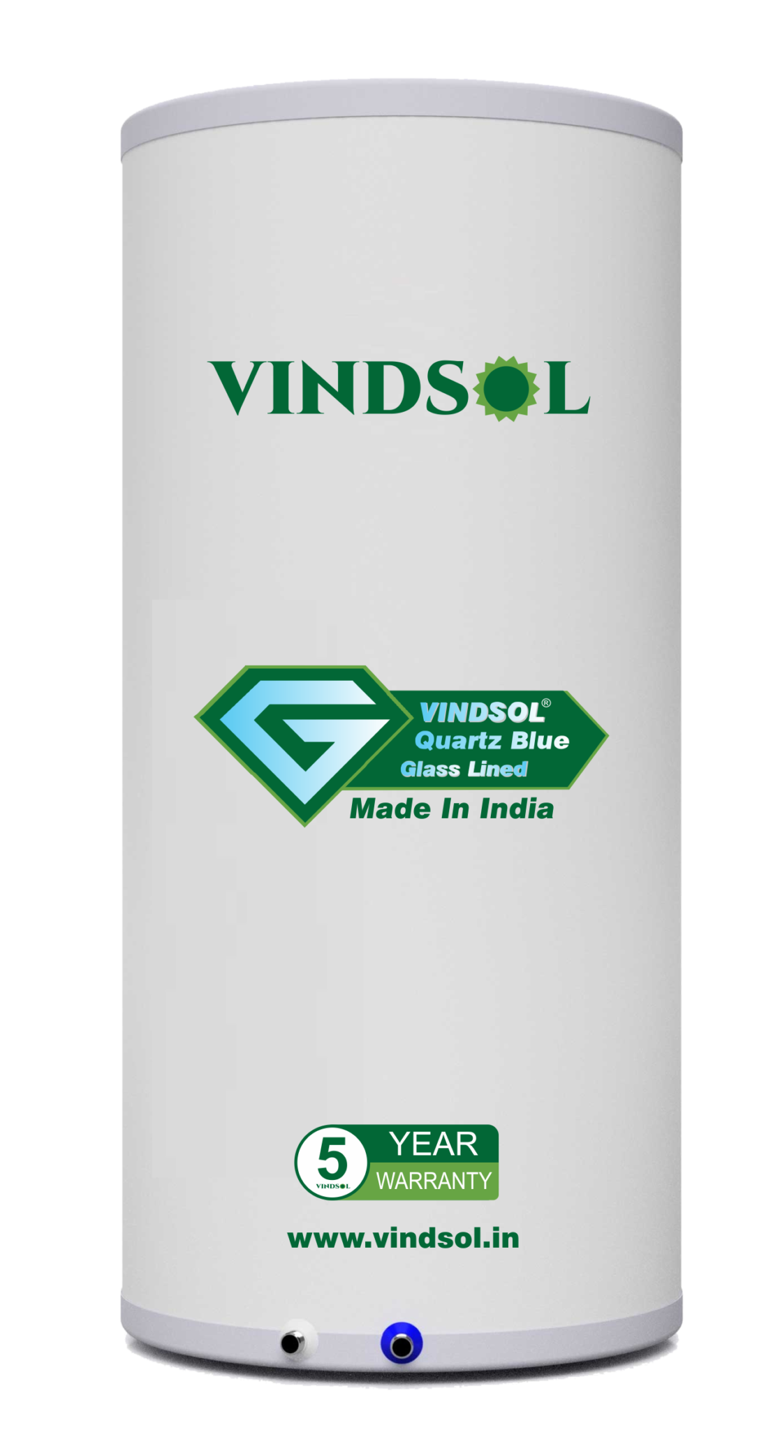 Quartzblue Glasslined Hot water storage tank - Vindsol