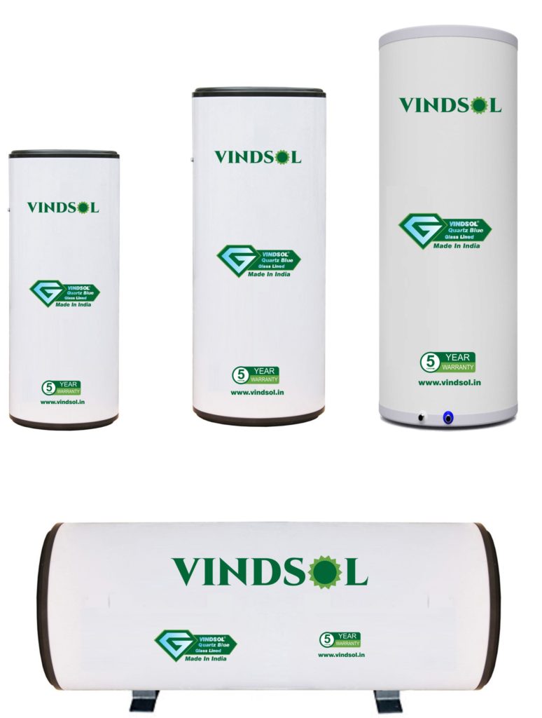 Quartzblue Glasslined Hot water storage tank - Vindsol